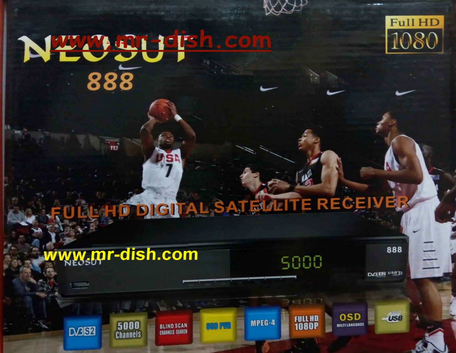 NEOSUT 888 HD RECEIVER AUTO ROLL POWERVU SOFTWARE - Mr-Dish