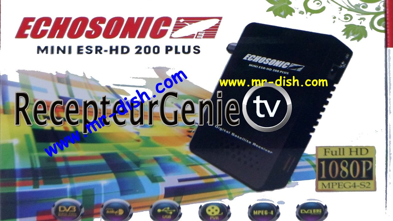 ECHOSONIC MINI ESR-HD 200 PLUS RECEIVER AUTOROLL POWERVU SOFTWARE - Mr-Dish