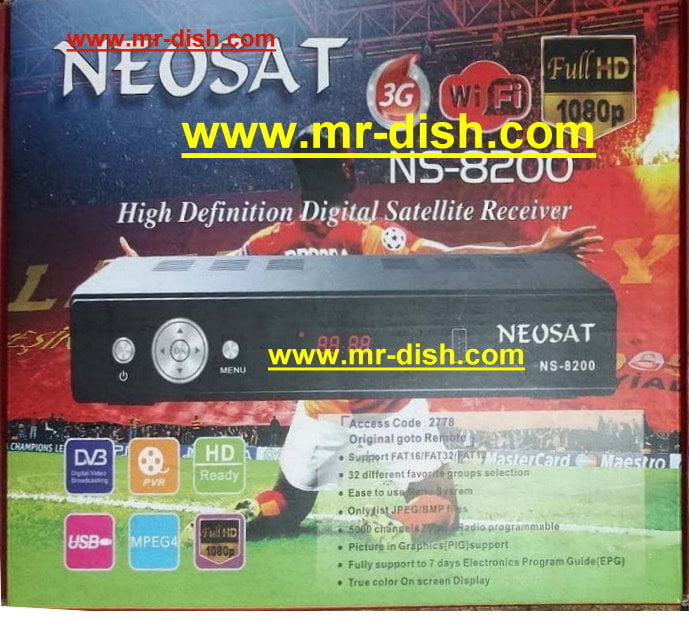 NEOSAT NS-8200 HD RECEIVER AUTOROLL POWERVU NEW SOFTWARE - Mr-Dish