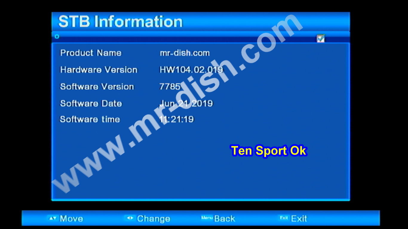 ALI3510D HW104.02.019 Receiver Ten Sport Ok Powervu Software - Mr-Dish