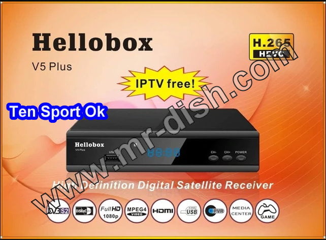 Hellobox V5 Plus HD Receiver Ten Sport Ok Powervu Software - Mr-Dish