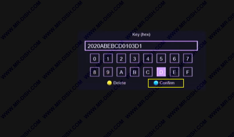 ADD BISS KEY 1506T RECEIVER DIRECTLY